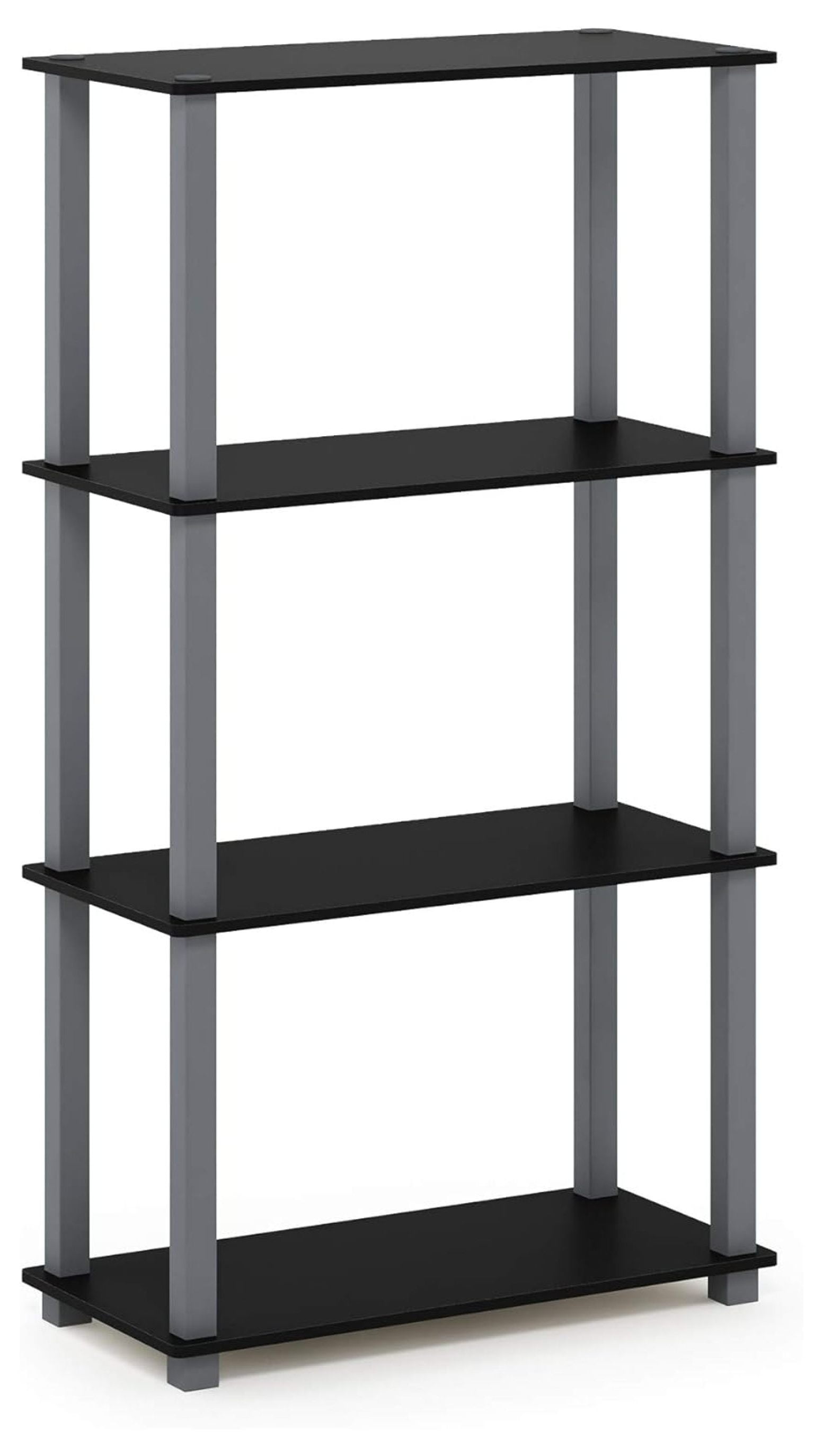 Turn-N-Tube 4-Tier Multipurpose Shelf Display Rack, Square Tube, Black ...