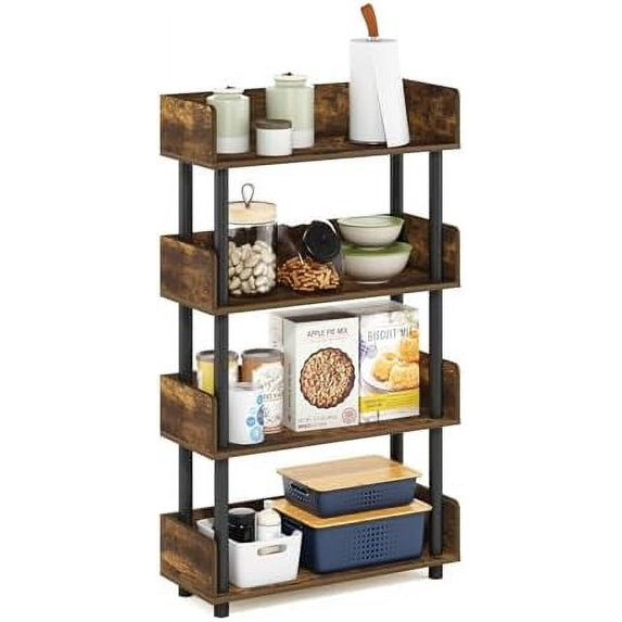 Turn-N-Tube 4-Tier Toolless Display Rack, Amber Pine/Black - Walmart.com