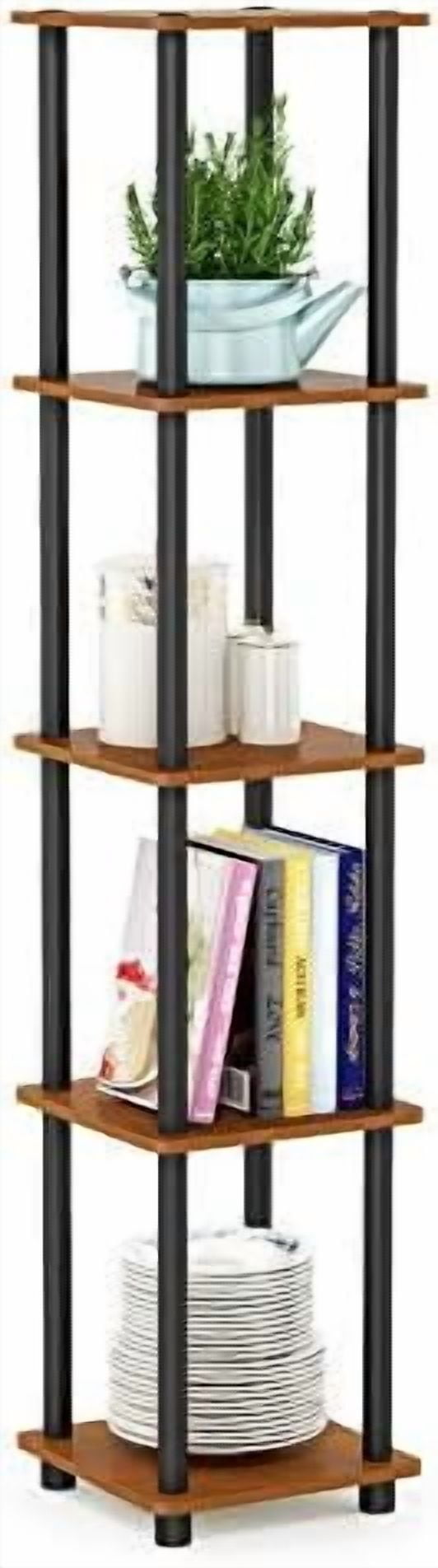 Turn-N-Tube 5-Tier Corner Square Rack Display Shelf, Round, Light ...