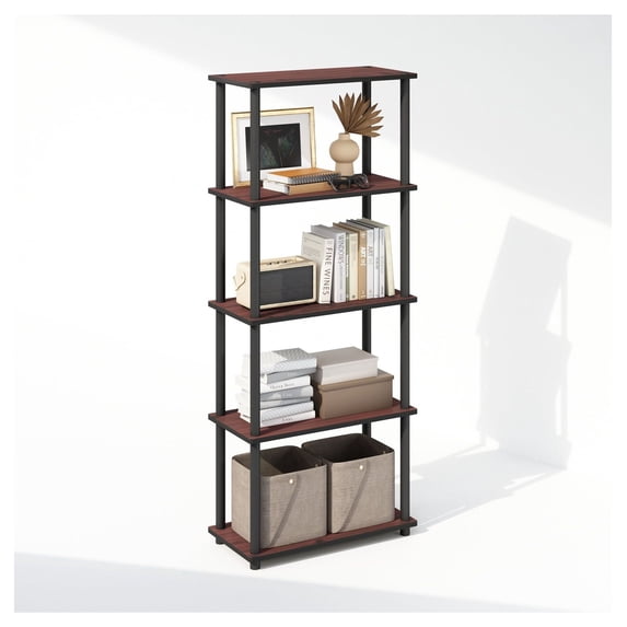 Turn-N-Tube 5-Tier Display Rack - Compact Shelving Unit Bookcase - Dark ...