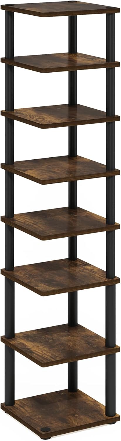 Turn-N-Tube 8-Tier Vertical Space Saving Free Standing Shoe Tower, Shoe ...