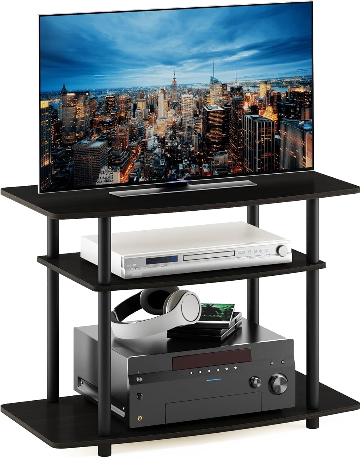 Turn-N-Tube No Tools 3-Tier Entertainment Center TV Stand for TV up to ...