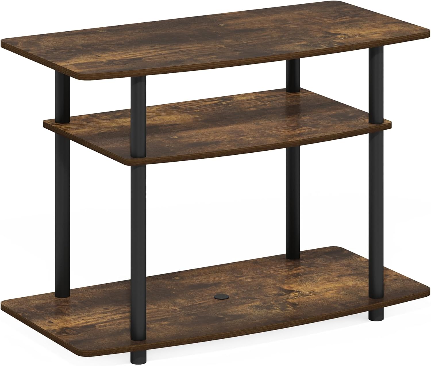 Turn-N-Tube No Tools 3-Tier TV Stands, Amber Pine/Black - Walmart.com