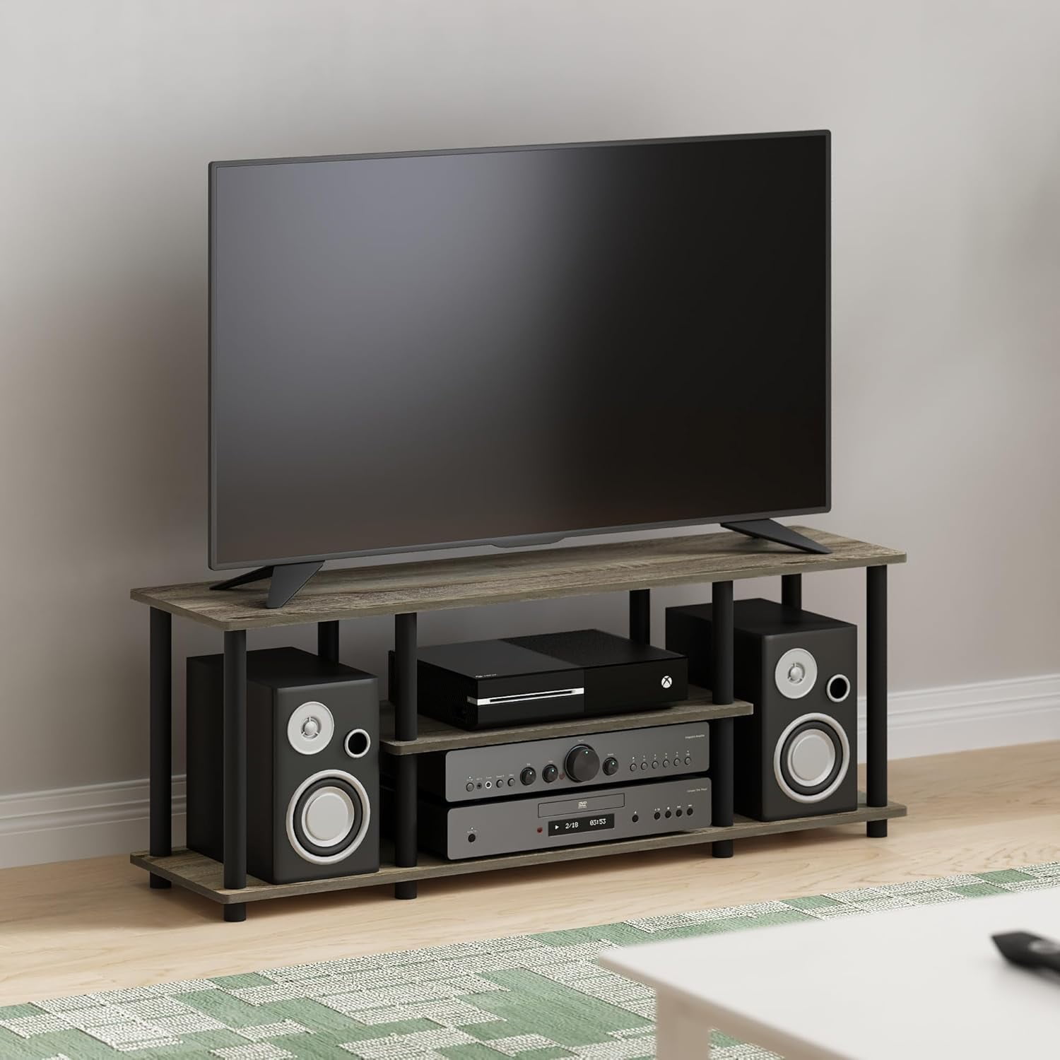 Turn-N-Tube No Tools 3D 3-Tier Entertainment TV Stand to 50 inch TV ...