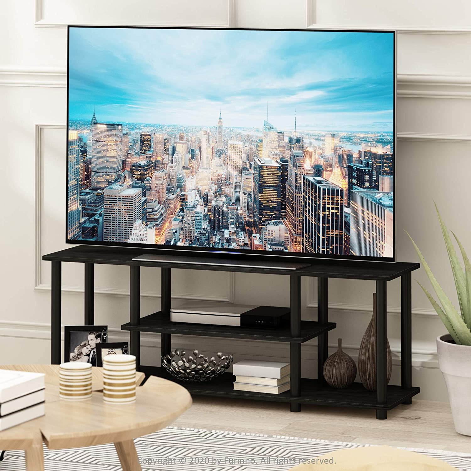 Turn-N-Tube No Tools 3D 3-Tier Entertainment TV Stand up to 50 inch TV ...