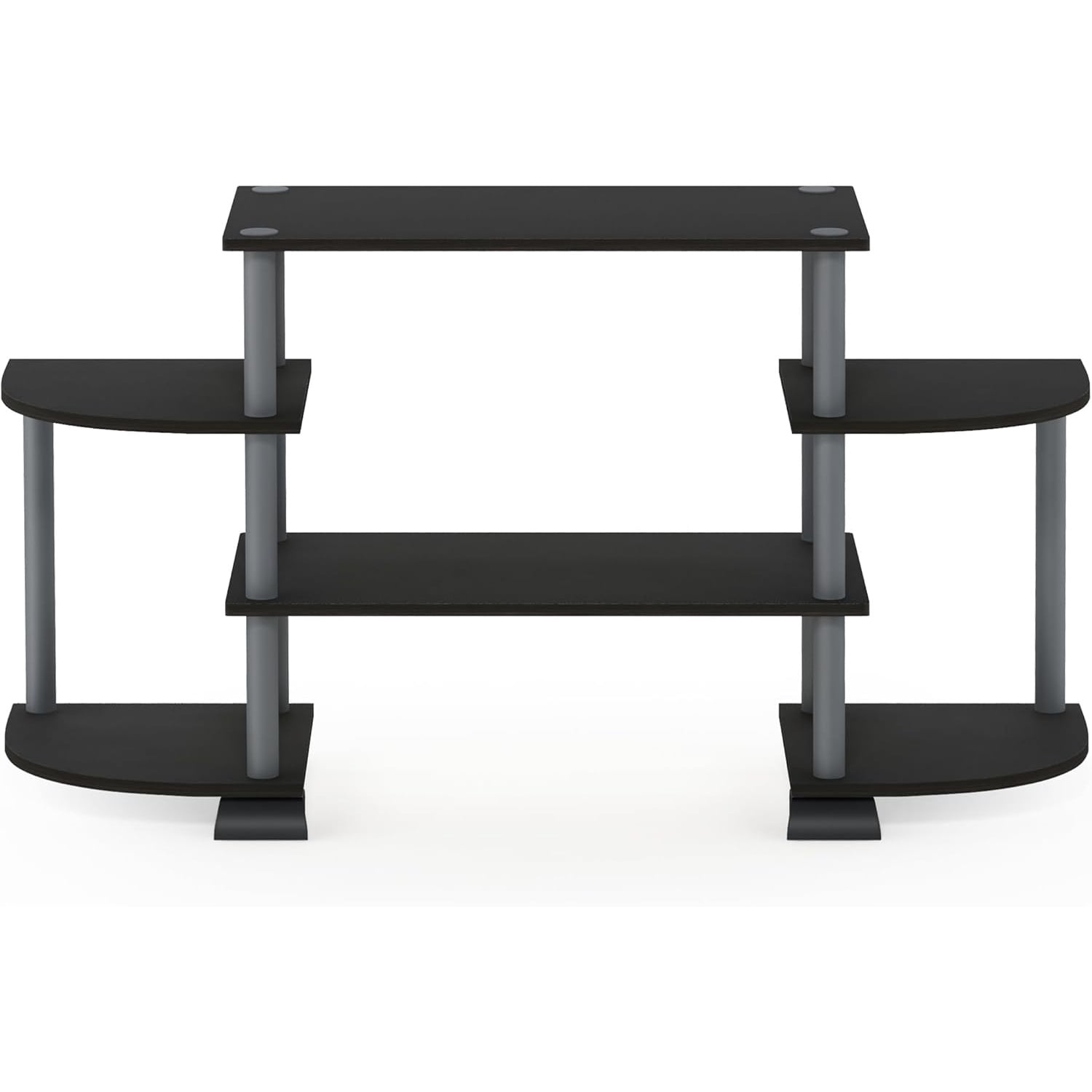 Turn-N-Tube Rounded Corner TV Entertainment Center, Black/Grey ...