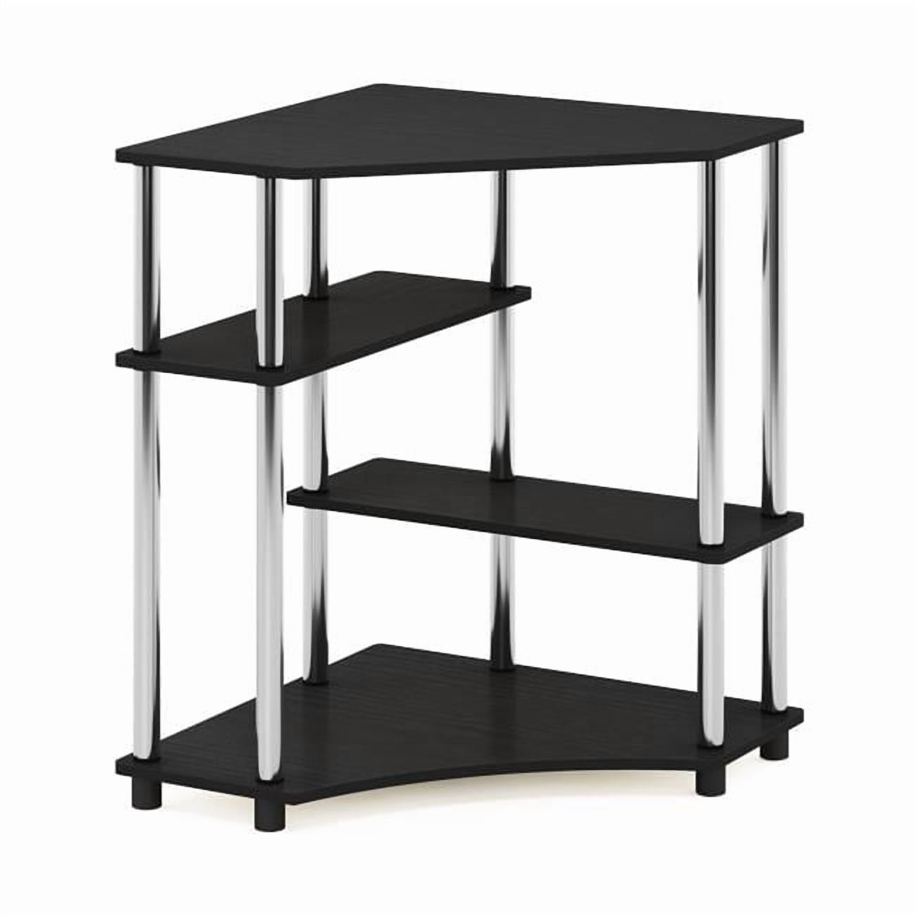 Turn-N-Tube Space Saving Corner Desk with Shelves, Americano ...
