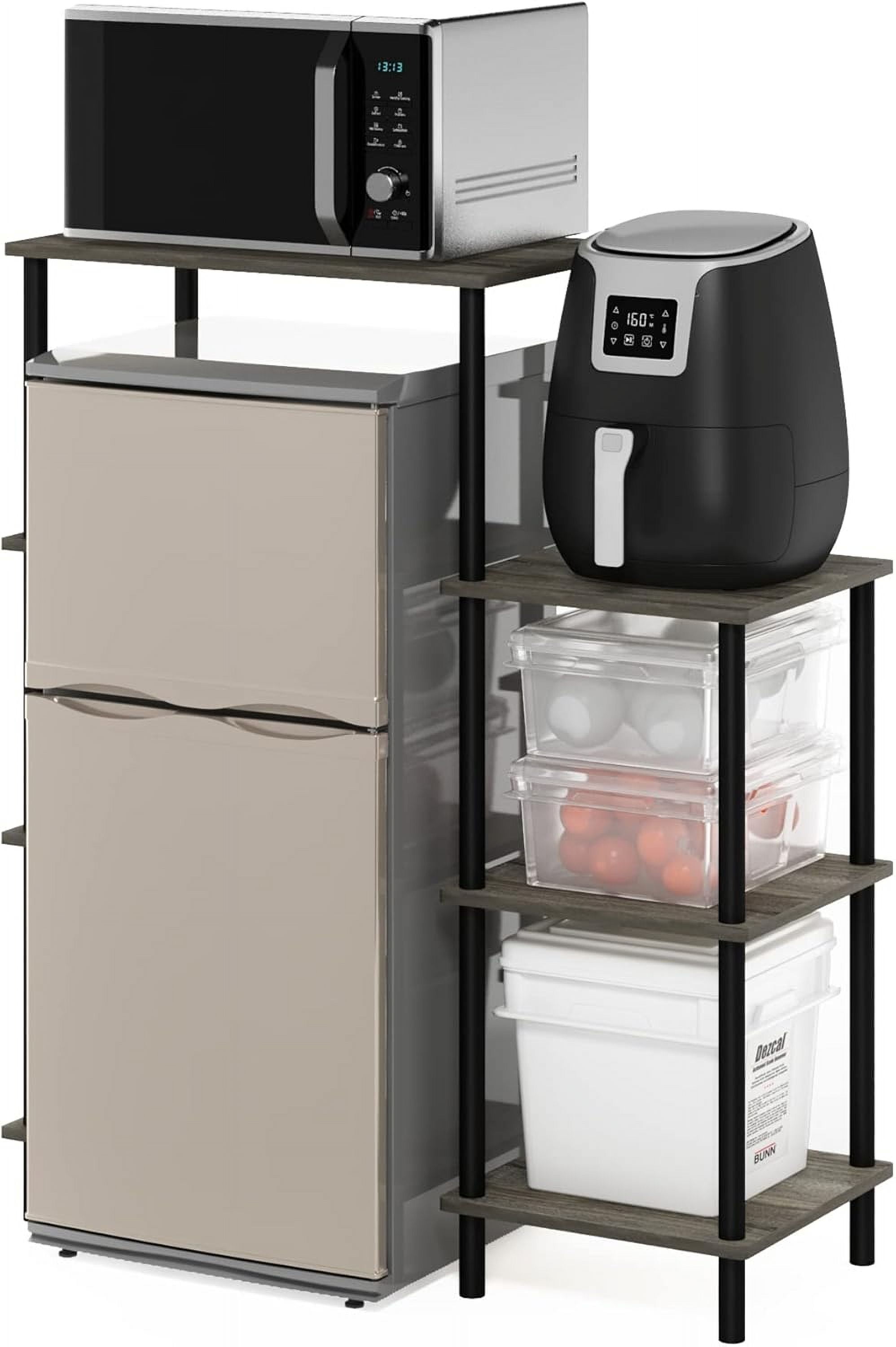 Turn-N-Tube Toolless Kitchen Storage Shelf Tall, French Oak Grey/Black ...
