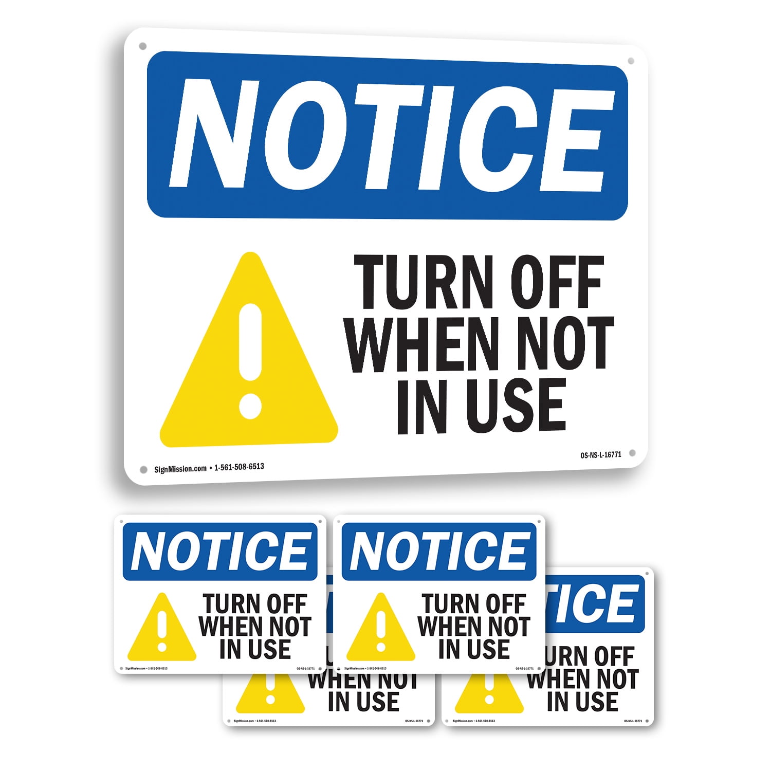 Turn Off When Not In Use OSHA Notice Aluminum Sign 18 Inch x 12 Inch ...