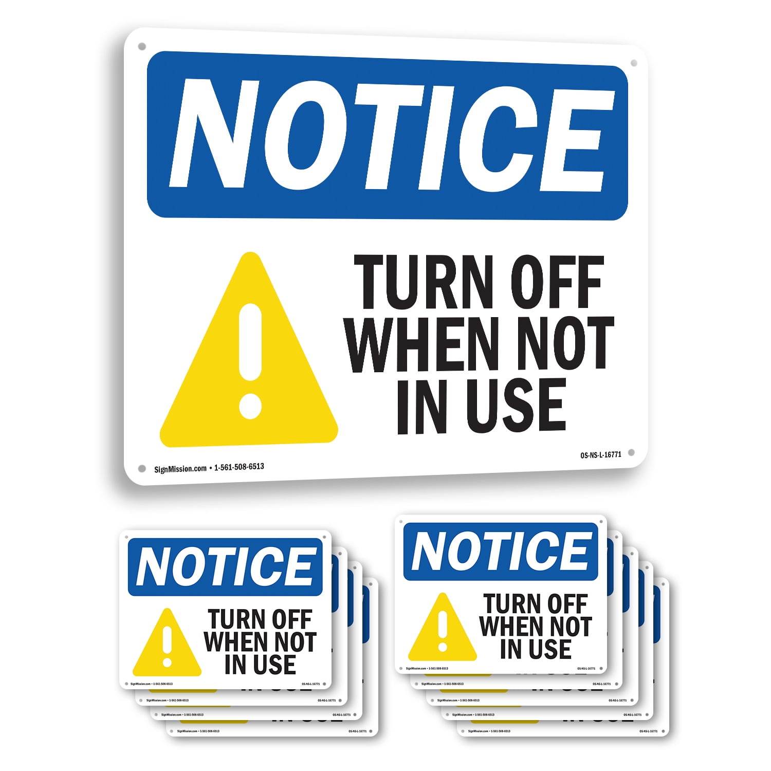 Turn Off When Not In Use OSHA Notice Aluminum Sign 24 Inch x 18 Inch ...