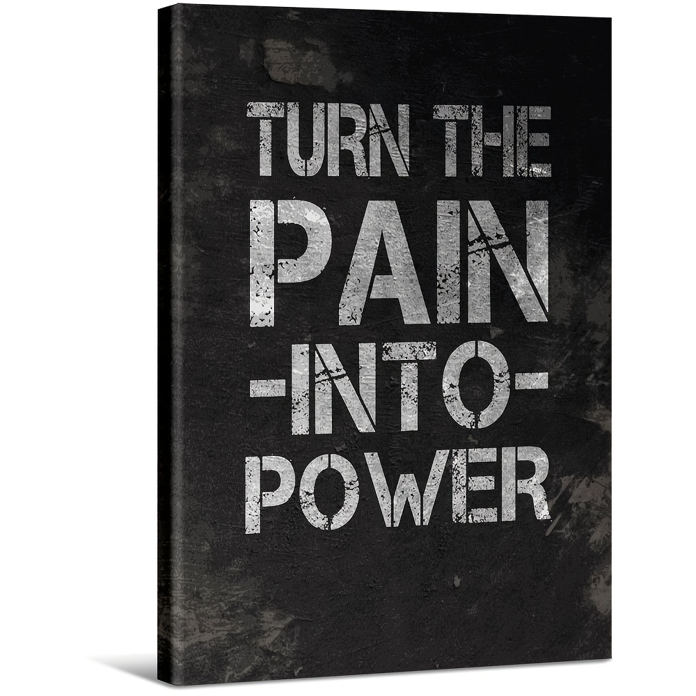 Turn Pain Power Motivational Quote Large Wooden Framed Wall Art Home ...