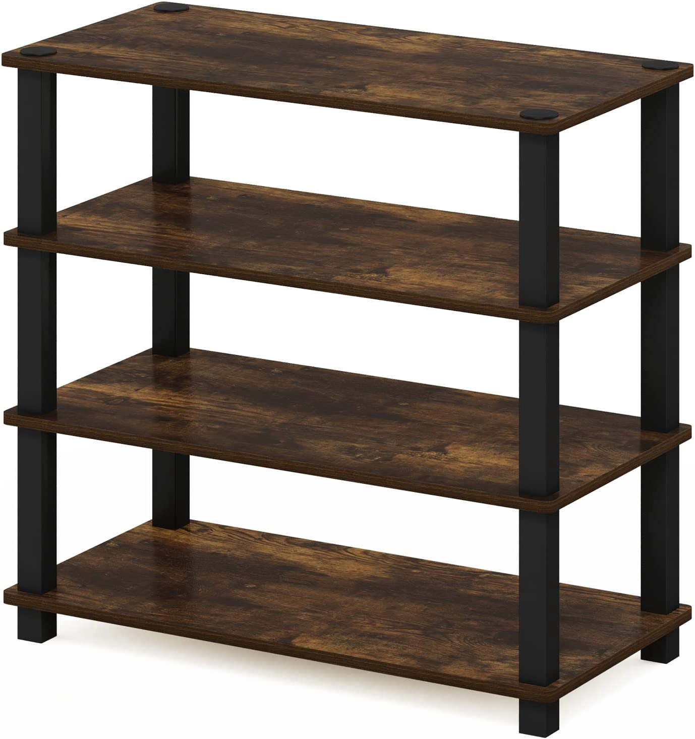Turn-S-Tube 4-Tier Shoe Rack, Amber Pine/Black - Walmart.com
