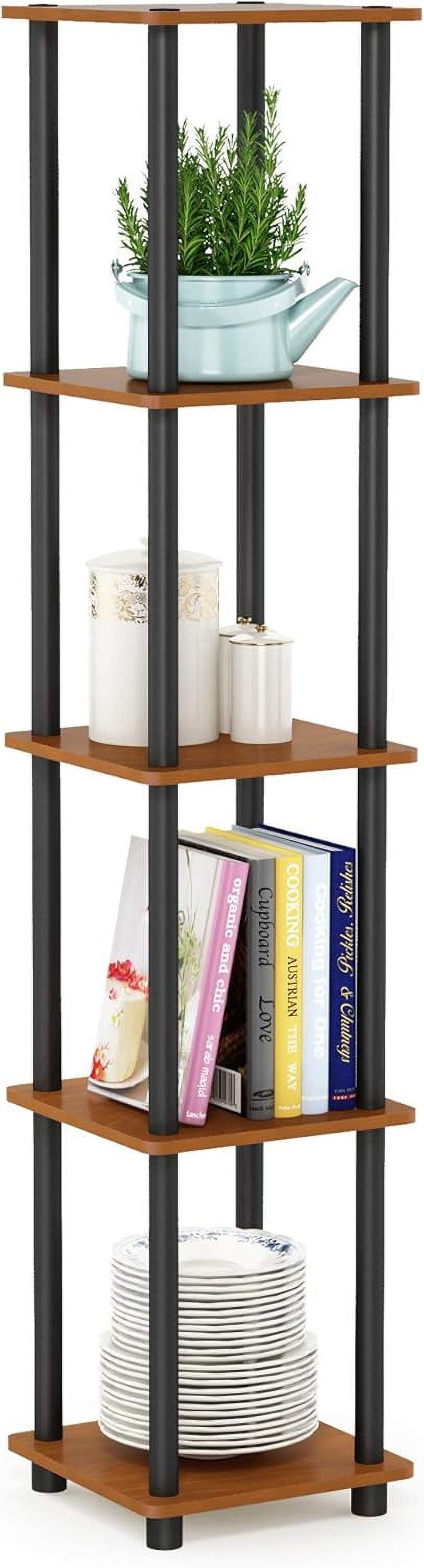 Turn-S-Tube 5-Tier Corner Square Rack Display Shelf, Americano/Black ...