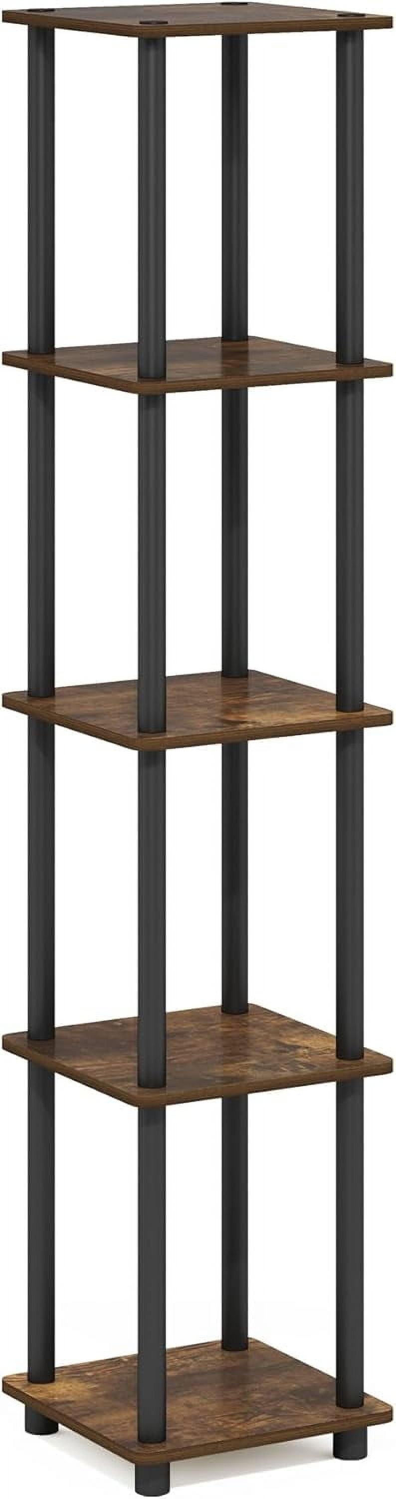 Turn-S-Tube 5-Tier Corner Square Rack Display Shelf, Americano/Black ...