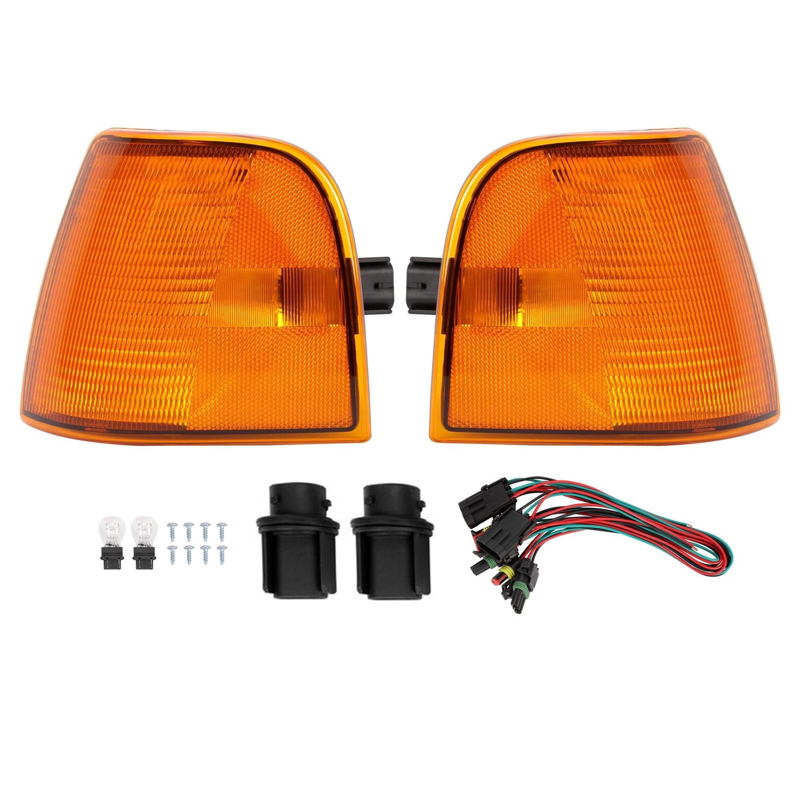 Turn Signal Corner Lights w/Bulbs & Wiring Kit For Peterbilt 377 Trucks ...