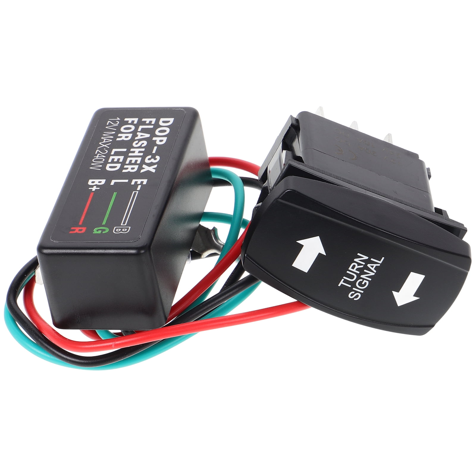 Turn Signal Rocker Switch with Flasher LED On Off Switch Universal Turn ...