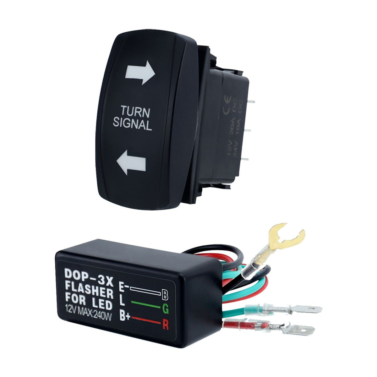 Turn Signal Rocker Switch with Flasher 3-Wire LED Flasher Relay for ...