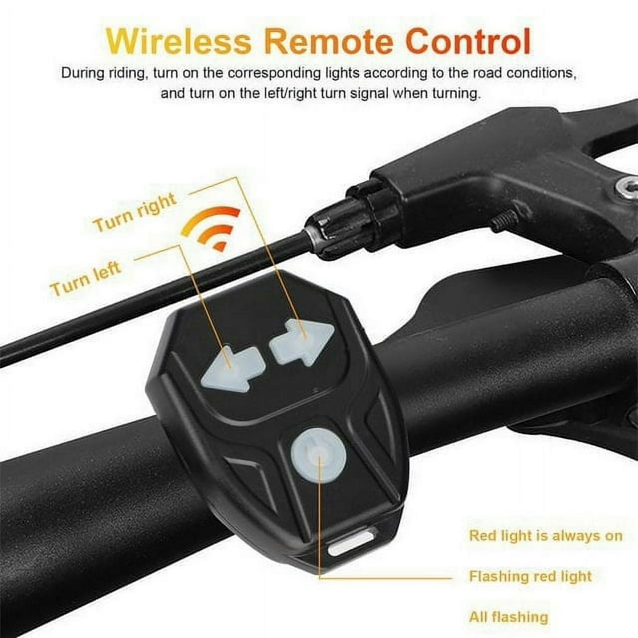 Turn Signals, 5-in-1 Smart Bright Bike Tail Light, Wireless Remote ...
