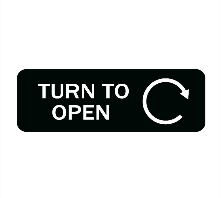 Turn To Open Sign Stickers, 10X3 Inch Acrylic Plaque With Strong ...