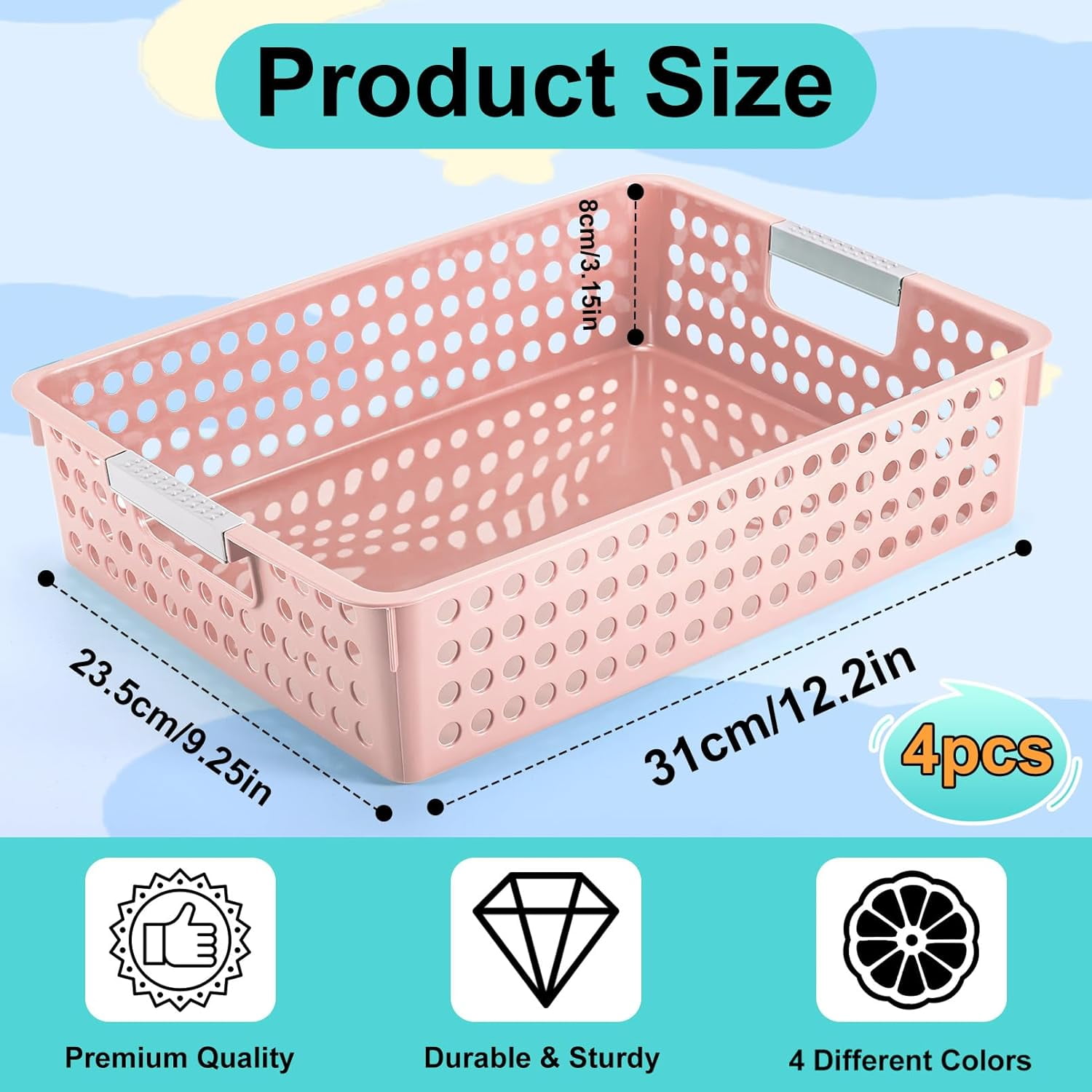 Turn in Trays Classroom,4 Pack Paper Trays for Classroom,Plastic ...