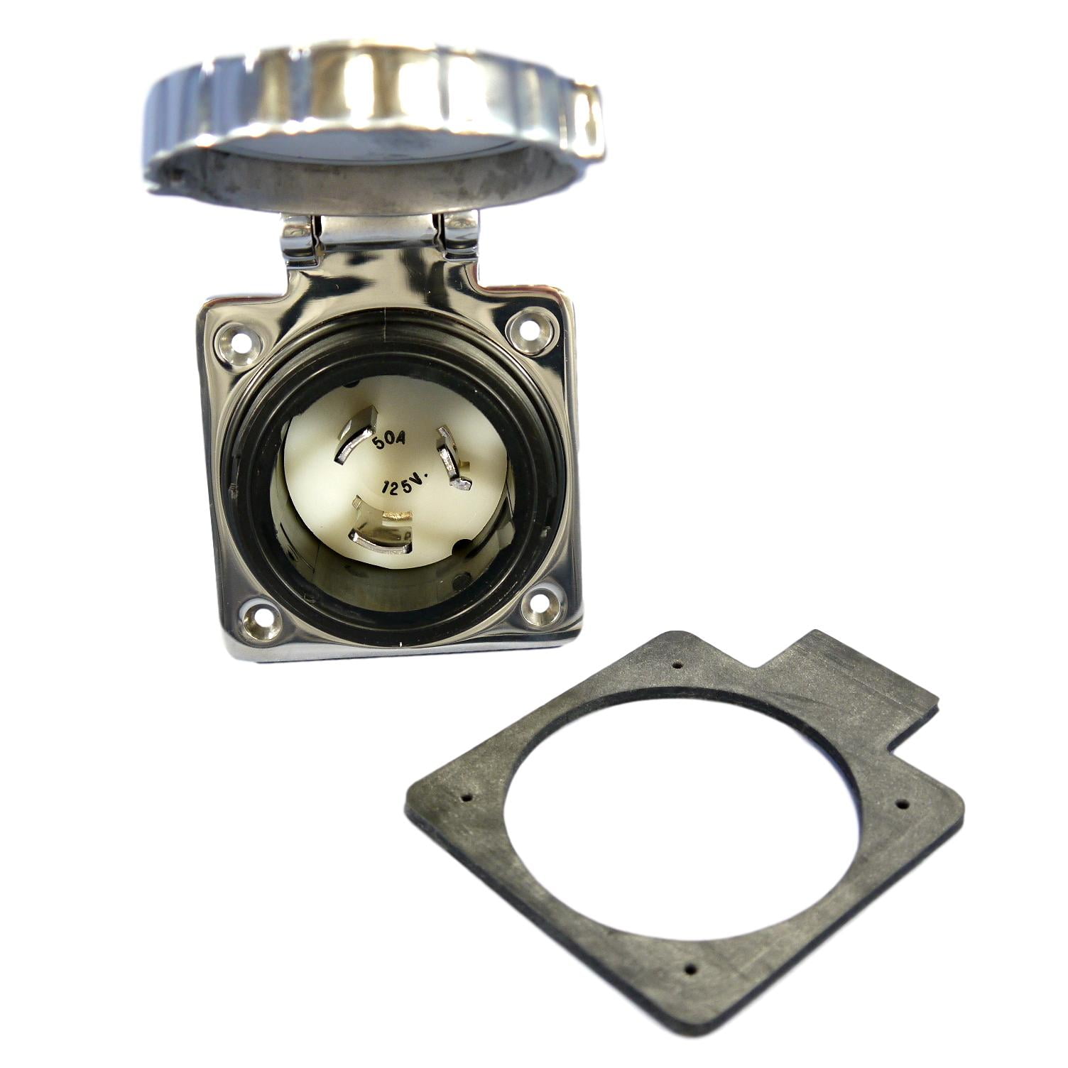 Turn Twist Locking Flanged Inlet Receptacle NON-NEMA 50A 125V 6372-CR ...