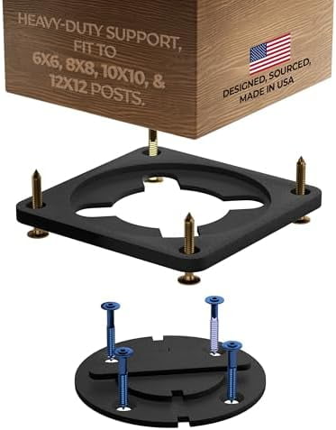 TurnPost 6x6, 8x8 to 12x12 Post Base Bracket – Heavy-Duty Pergola ...