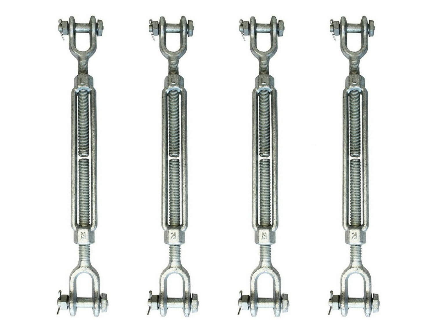 Turnbuckle 1/2 Inch x 6 Inches Jaw Jaw Galvanized Steel Turnbuckle 4 ...