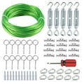 Turnbuckles for Cables Wire, 1/8" X 100Ft Green PVC Coated Wire Rope ...
