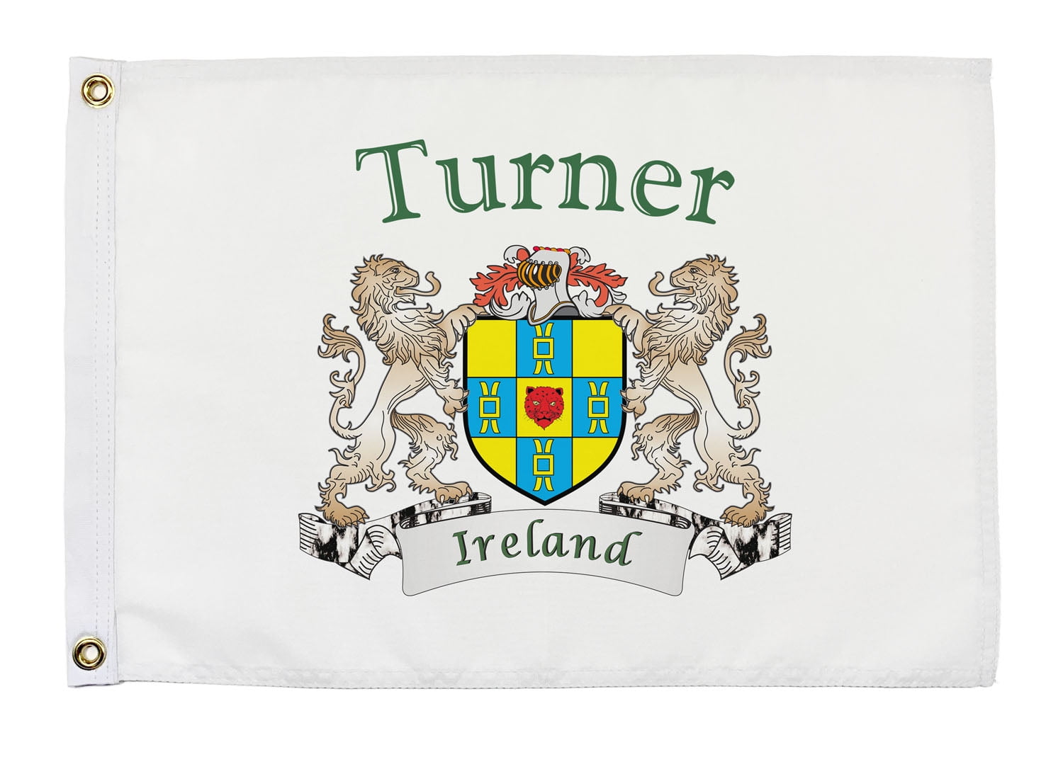 Turner Irish Coat of Arms Small White Flag - 16"x10.5" inches - Walmart.com