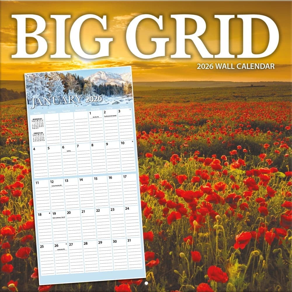 Turner Licensing, Big Grid Calendar 2026 Wall Calendar - Walmart.com