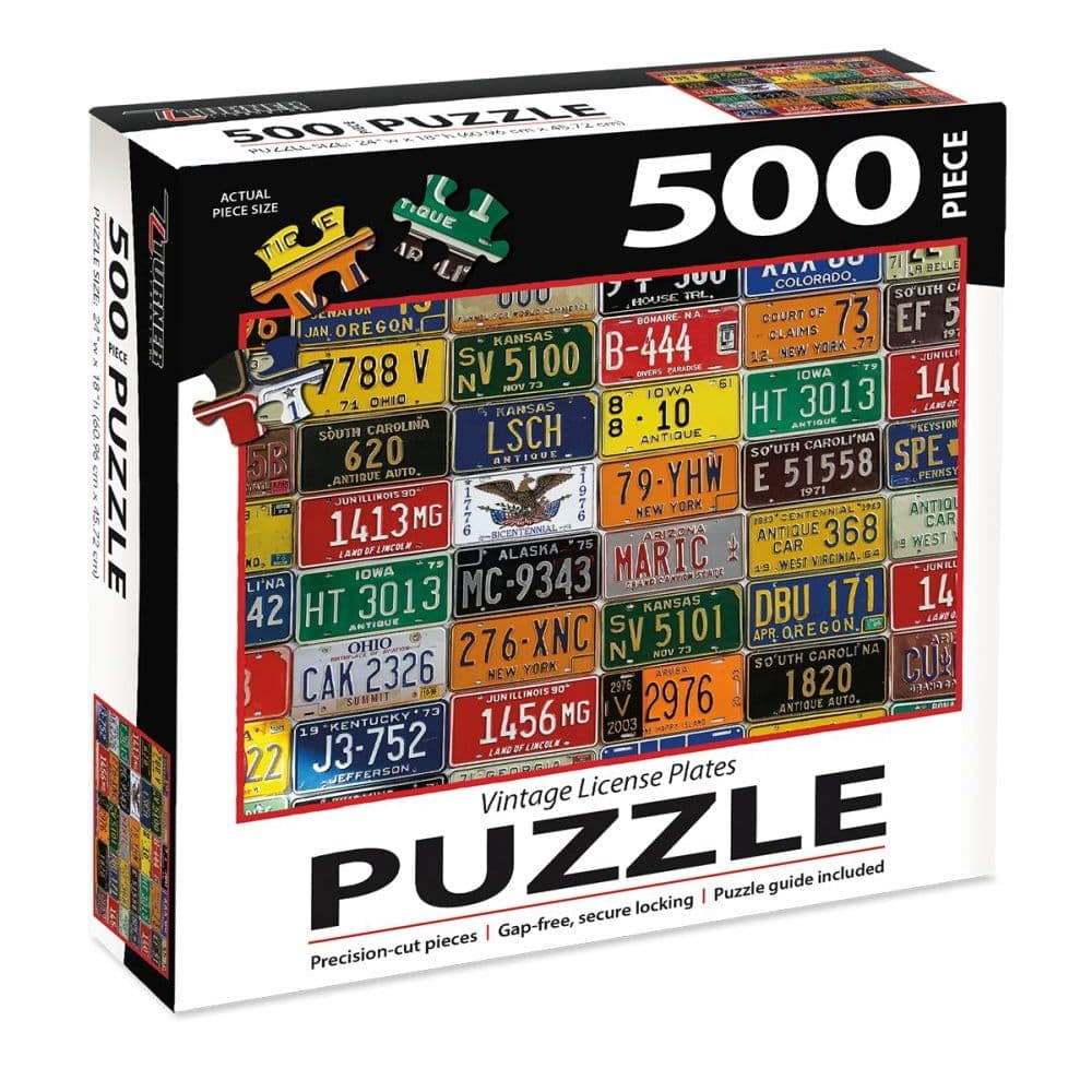 Turner Licensing, Vintage License Plates 500 Piece Puzzle - Walmart.com