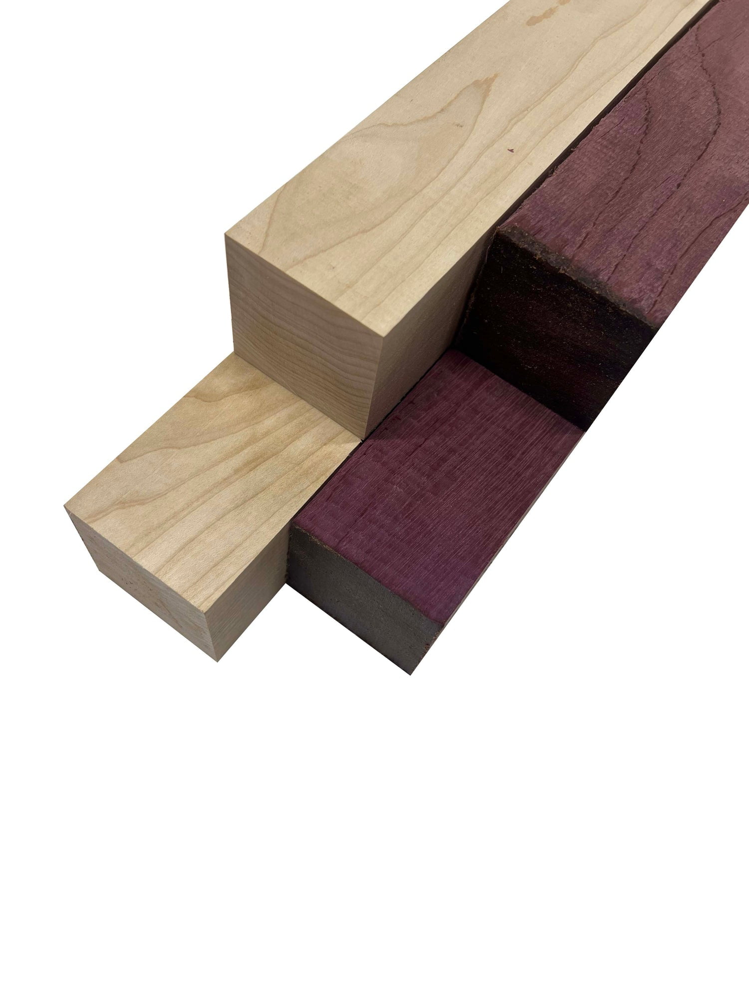 Turning Blanks Combo 2" x 2" (4 Piece ) - Purple Heart, Hard maple ...