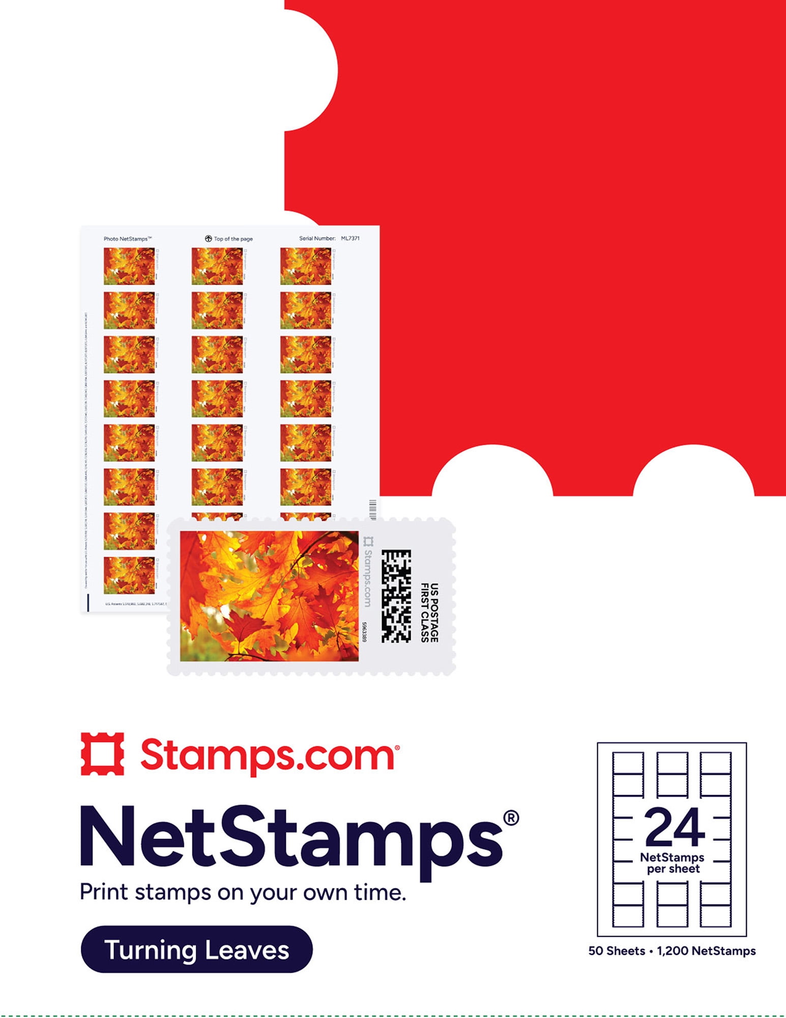 Turning Leaves NetStamps 1200 ct - Blank Postage Labels - NOT Forever ...