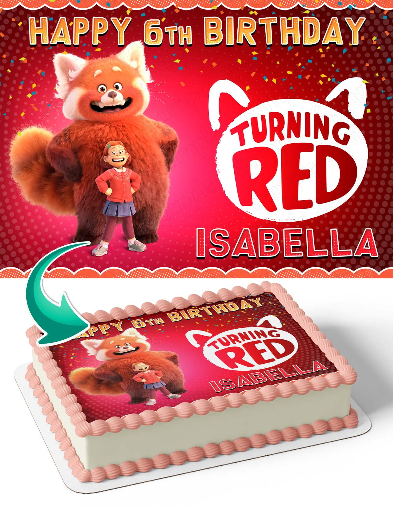 Turning Red 2022 OG Edible Image Cake Topper Personalized Birthday ...
