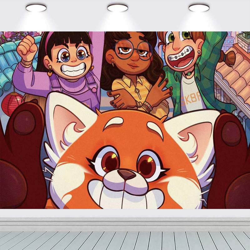 Turning Red Backdrop Background for Photography Banner Party Supplies ...