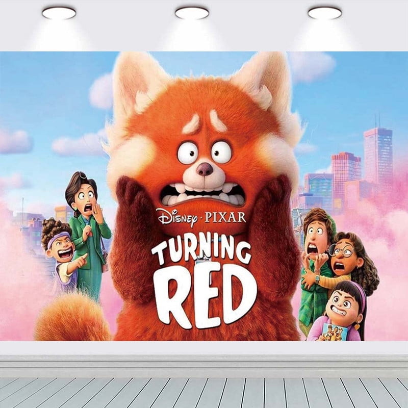 Turning Red Background Backdrop Birthday BannerParty Supplies Taspestry ...