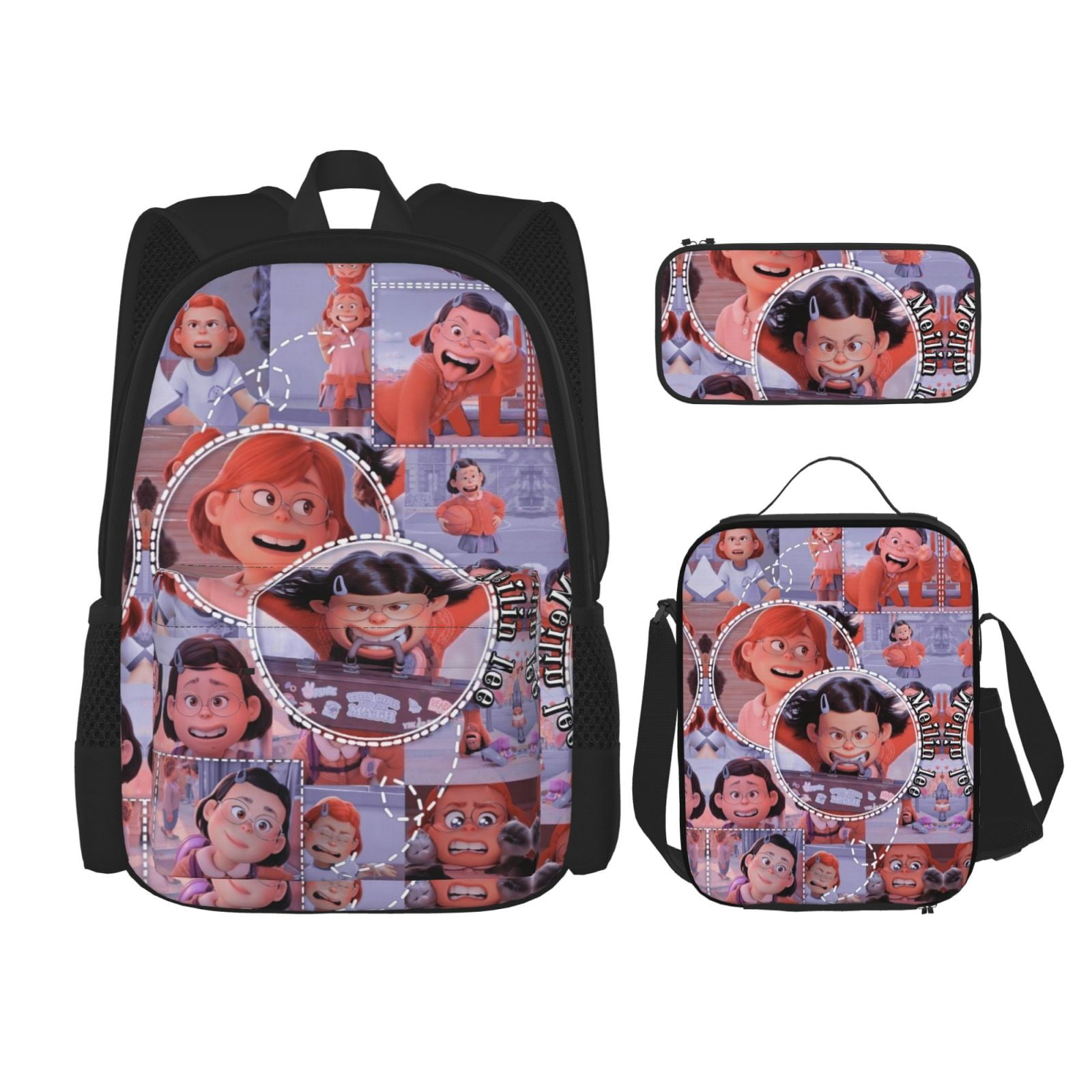 Turning Red Backpack Set Versatile 3-in-1 with Crossbody Lunch Bag and ...