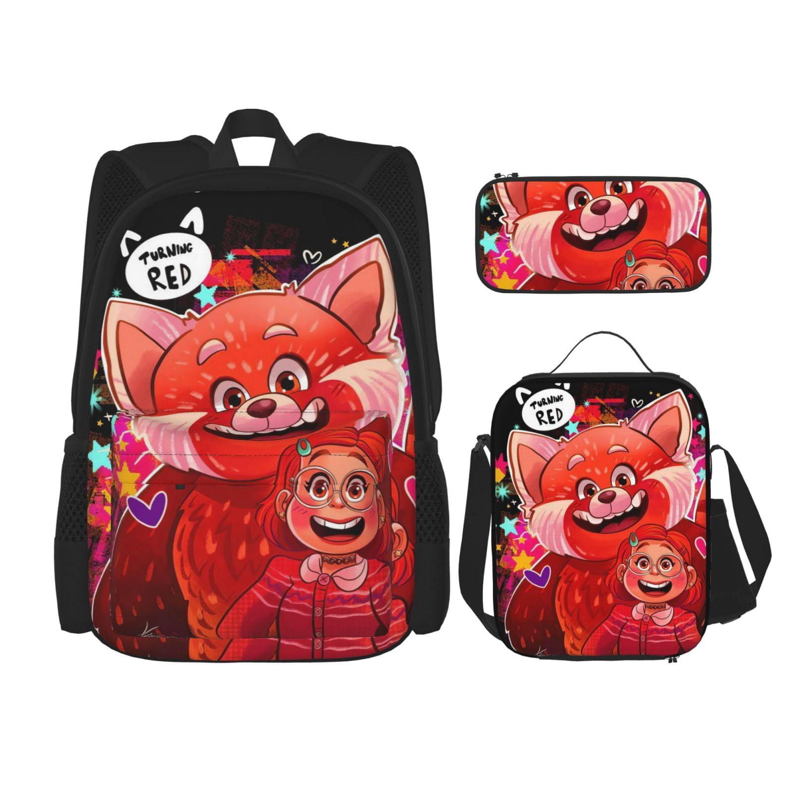 Turning Red Backpack Set Versatile 3-in-1 with Crossbody Lunch Bag and ...
