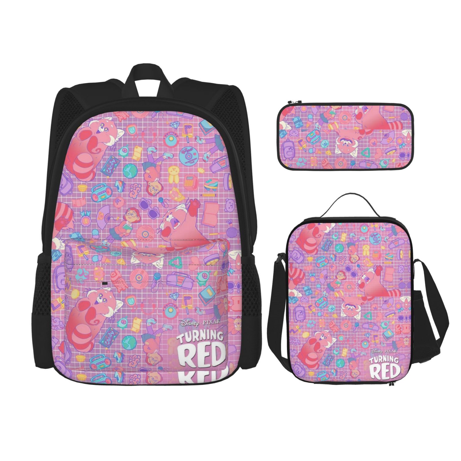 Turning Red Backpack Set Versatile 3-in-1 with Crossbody Lunch Bag and ...