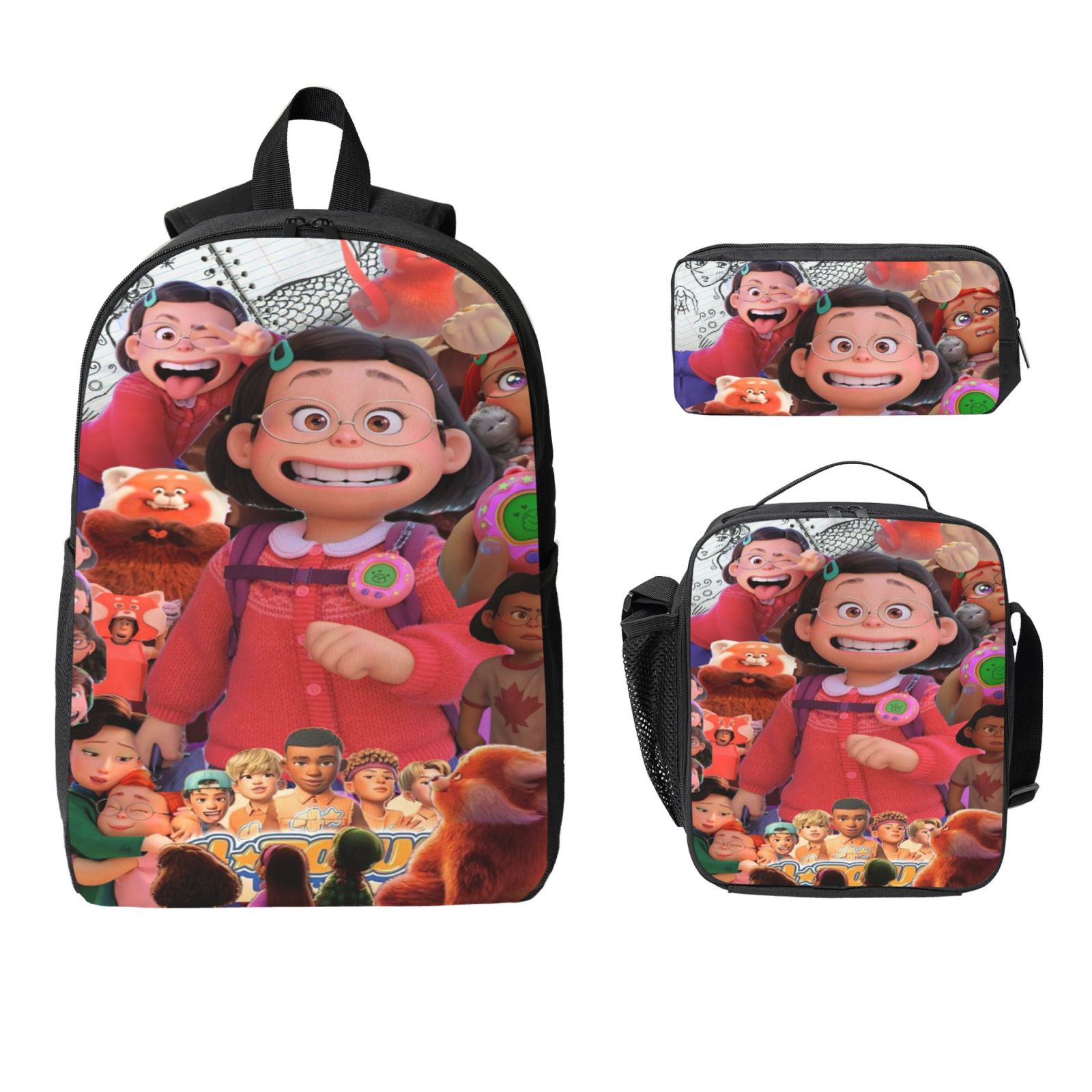 Turning Red Backpack Set with Insulated Lunch Bag and Case for Adults ...