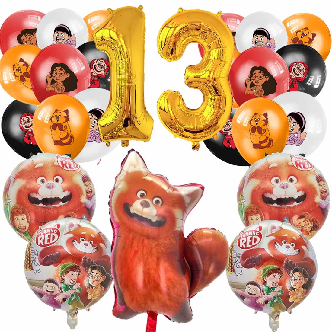 Turning Red Balloons Party Supplies 13th Big Number Decorations Decor ...