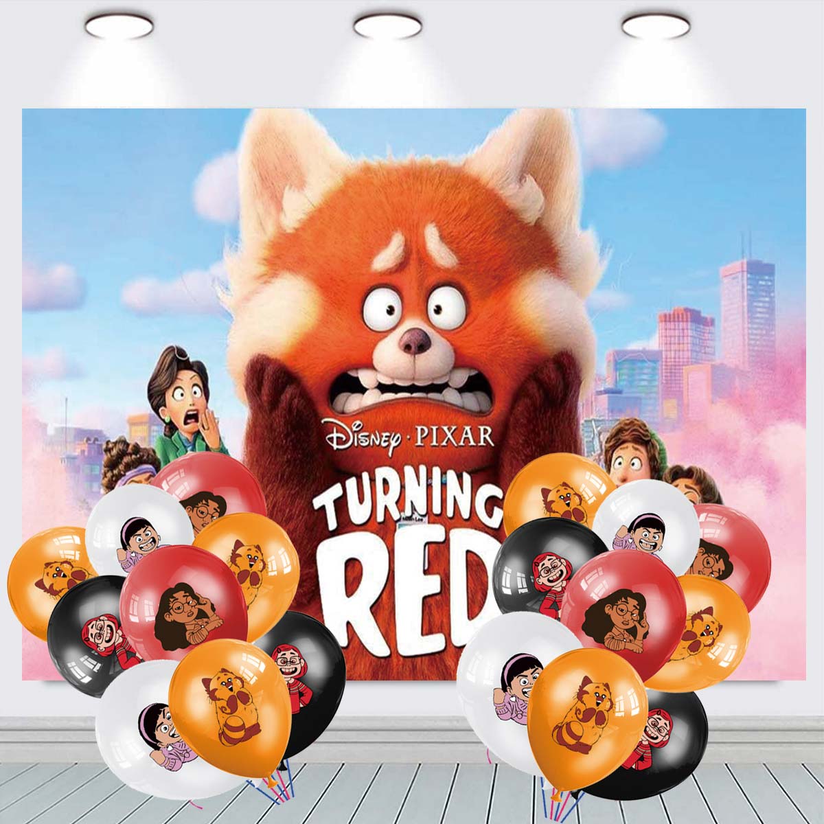 Turning Red Balloons Party Supplies Taspestry Poster Banner Backdrop ...