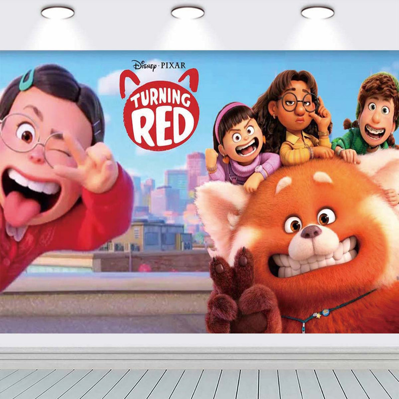 Turning Red Birthday Banner Backdrop Background Taspestry Wall Decor ...