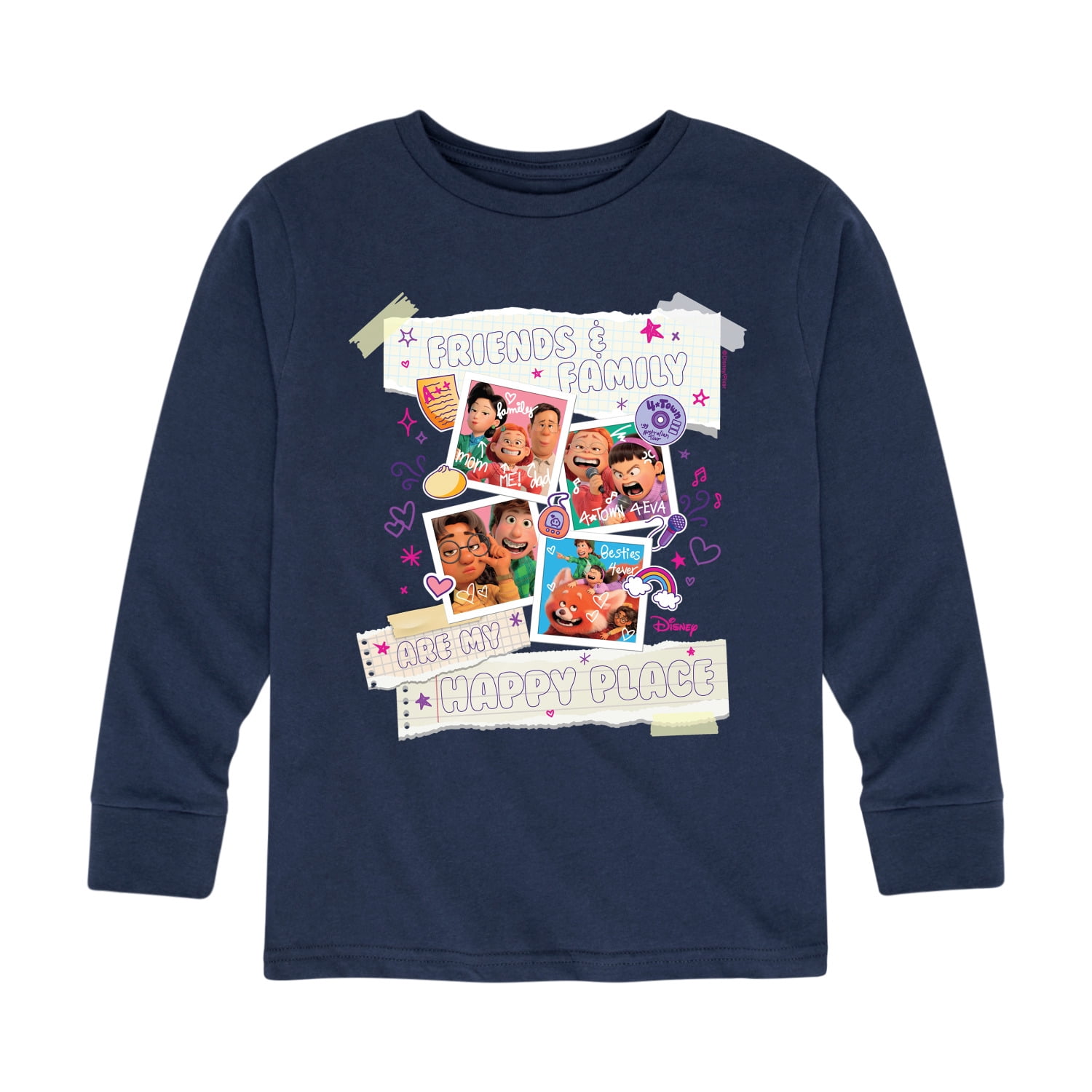 Turning Red - Friends Family Happy Place - Youth Long Sleeve Graphic T ...