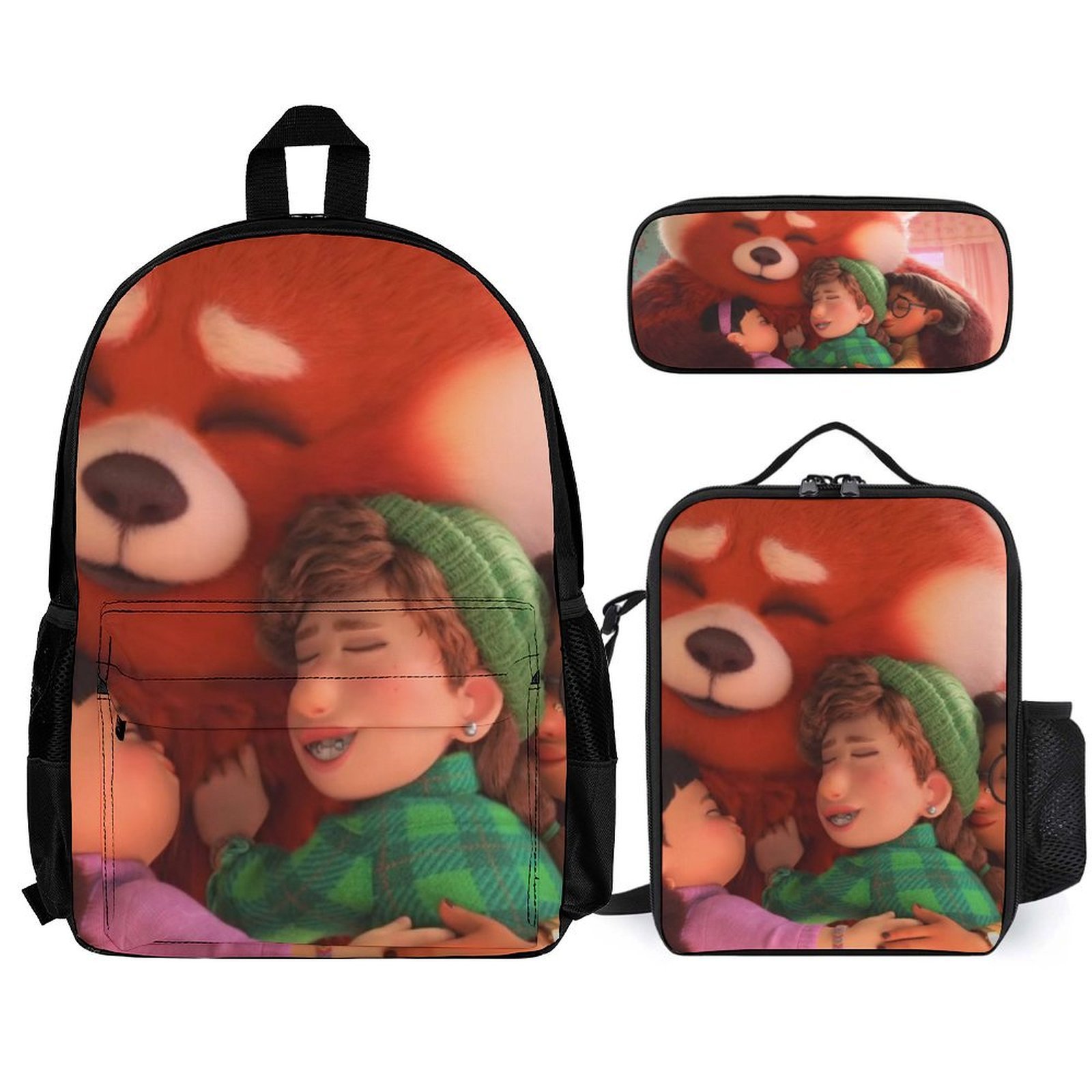 Turning Red Friendship Backpack With Lunch Bag Pencil Case Pen Bag ...