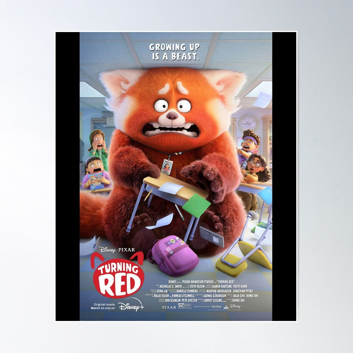 Turning Red Panda Classroom Poster Wall Art, Modern Wall Decor For ...