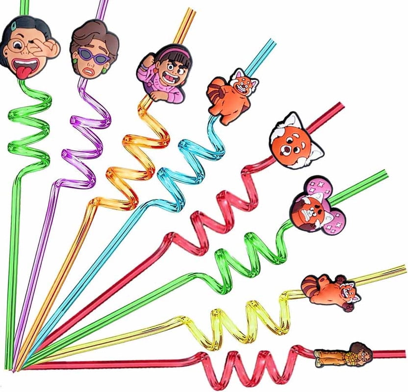 Turning Red Party Favors Drinking Straws Reusable Plastic Beverages ...