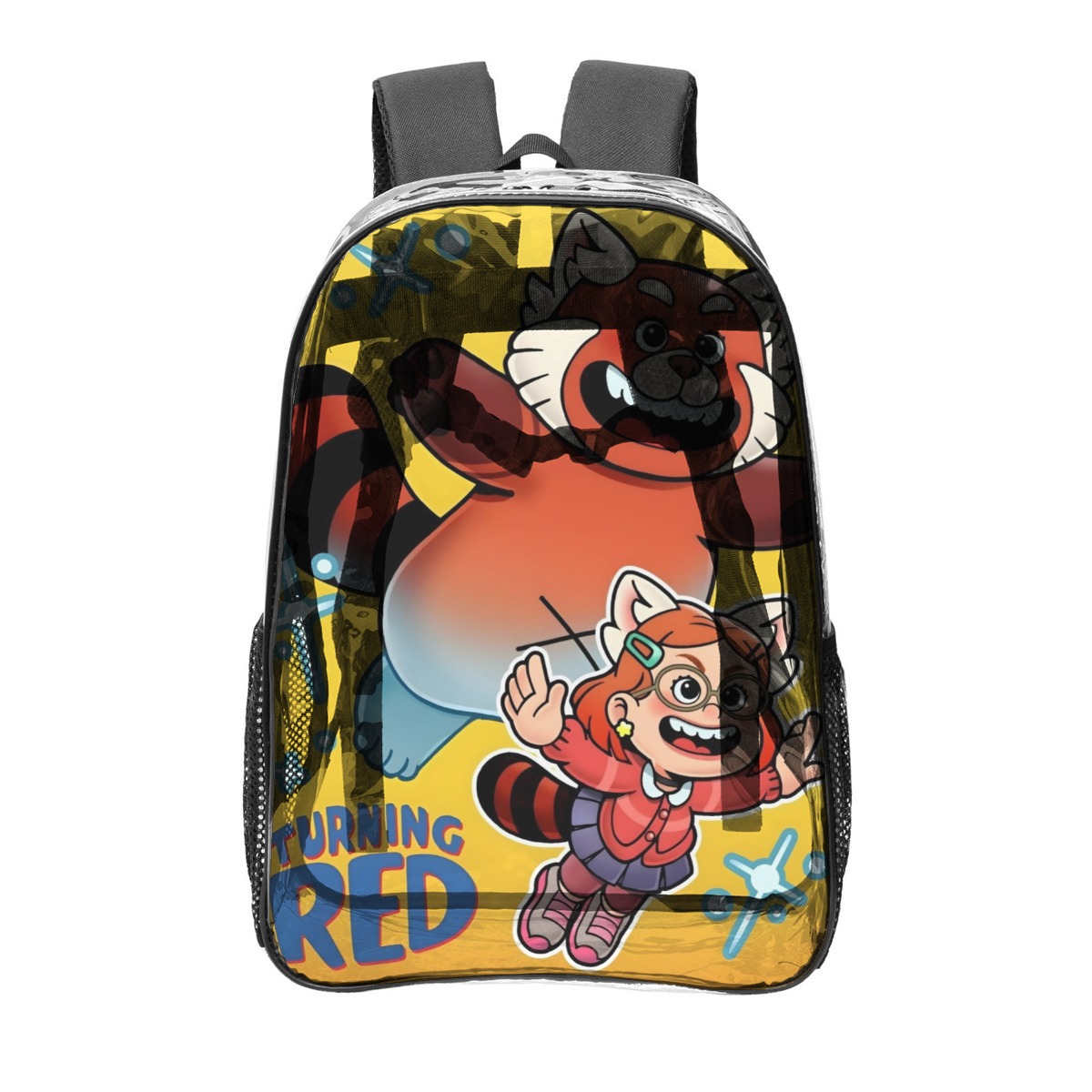 Turning Red Pattern Transparent Backpack Lightweight And fashionable ...