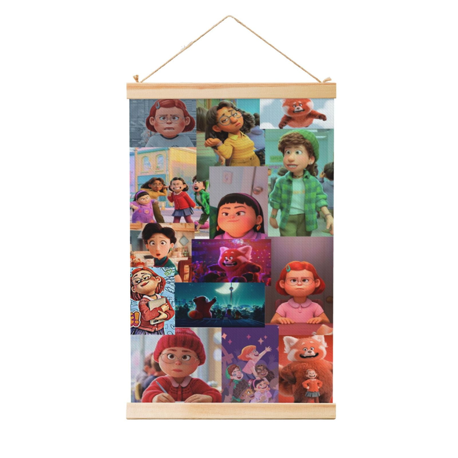 Turning Red Poster Canvas Wooden Shaft Hanging Poster Home Decor ...