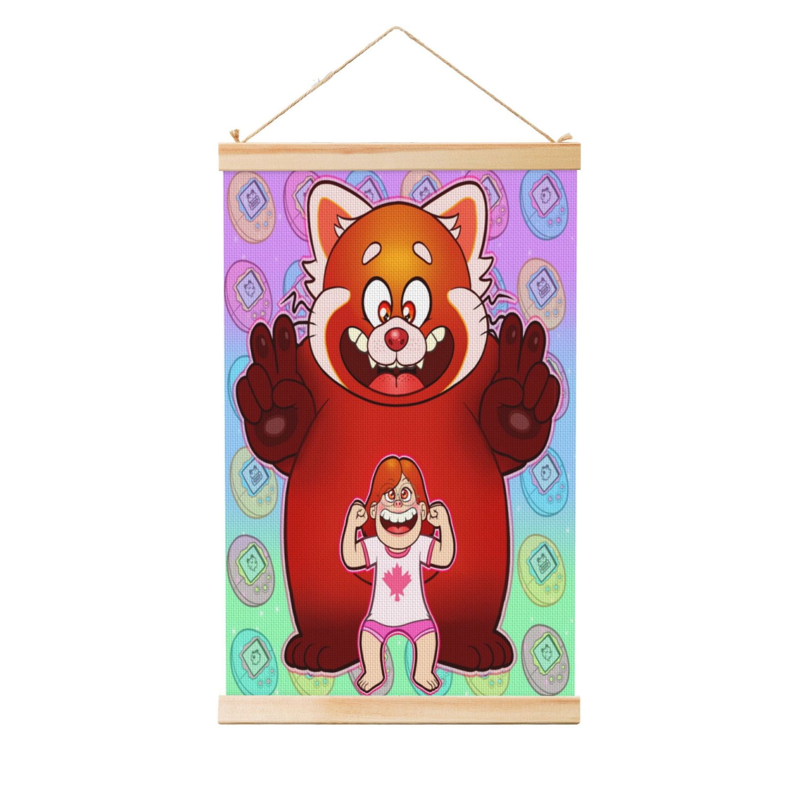 Turning Red Poster Canvas Wooden Shaft Hanging Poster Home Decor ...